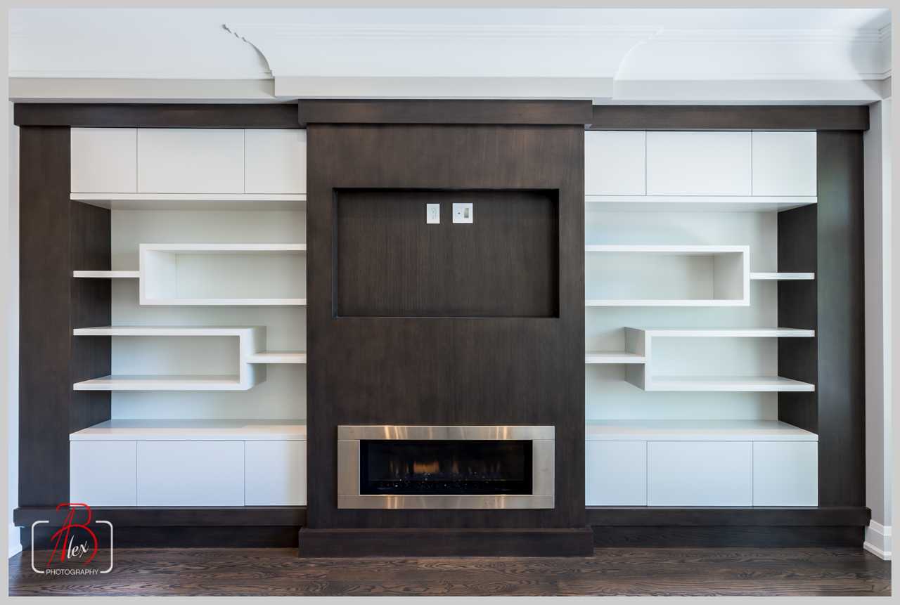 Custom modern wall unit | Luxury design Fireplace in Churchill Ave, Toronto